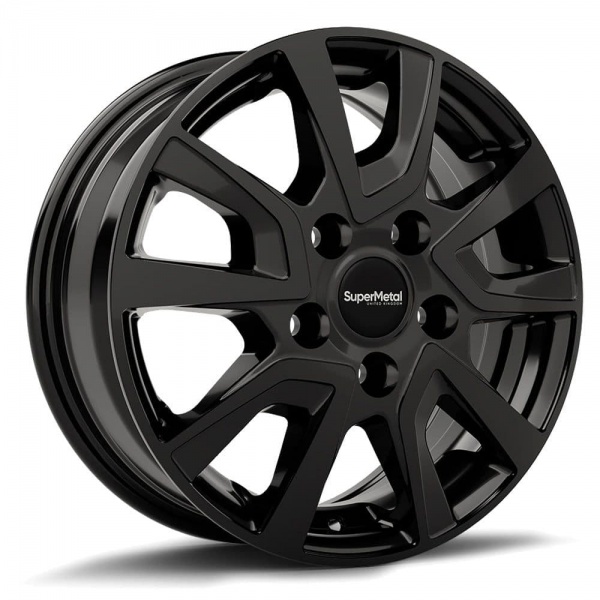 16" SuperMetal Vault Gloss Black Alloy Wheels - Van Wheels