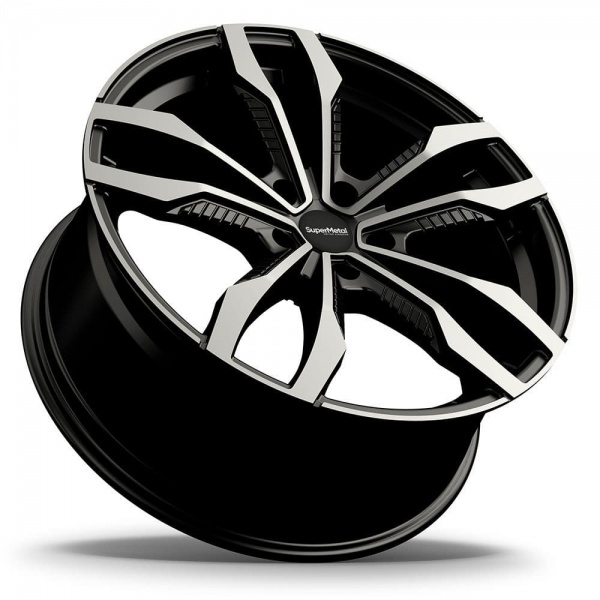 20" SuperMetal Fin Black Polished Alloy Wheels - Van Wheels