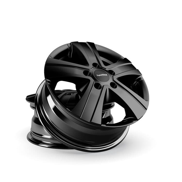 15" SuperMetal Hammer Gloss Black Alloy Wheels - Van Wheels