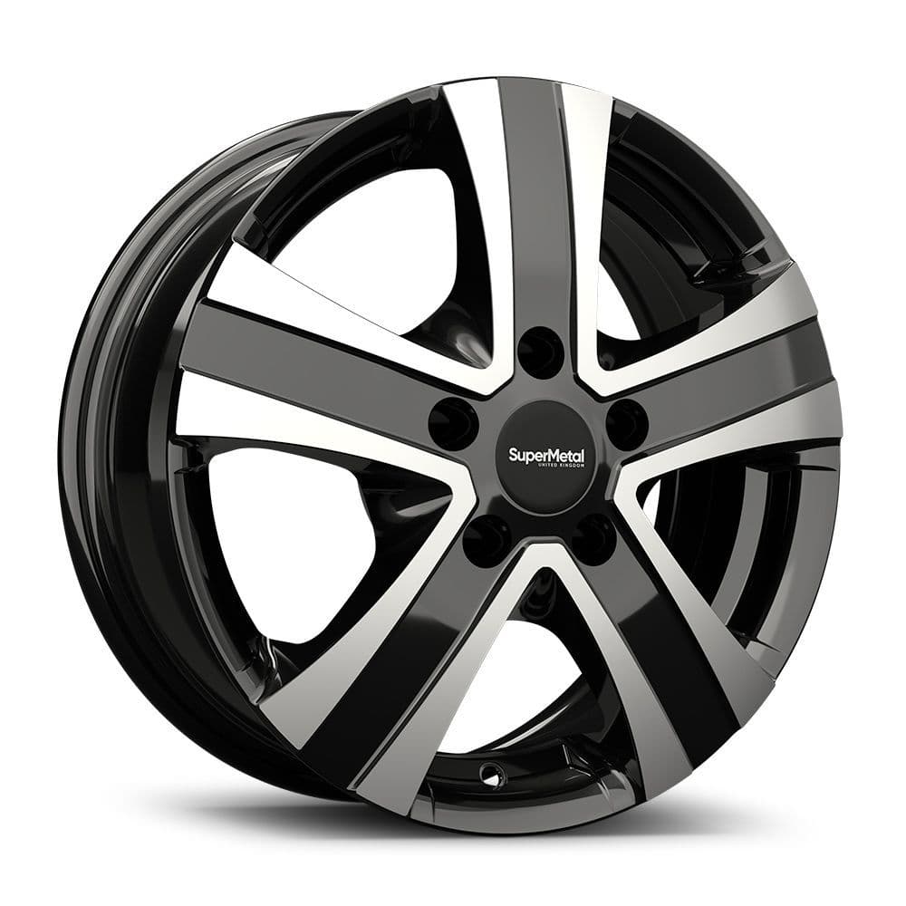 15" SuperMetal Hammer Gloss Black Polished Alloy Wheels - Van Wheels