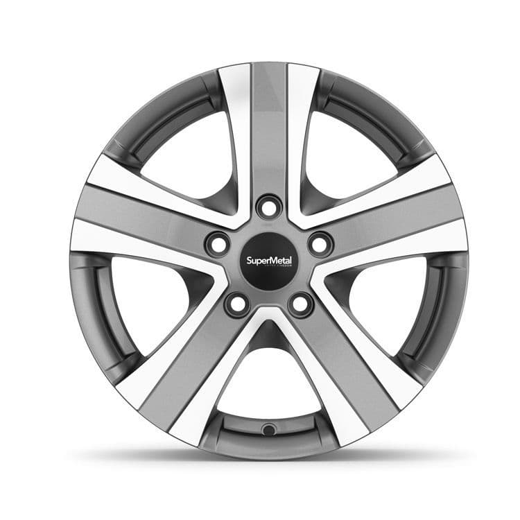 15" SuperMetal Hammer Gloss Grey Polished Alloy Wheels - Van Wheels