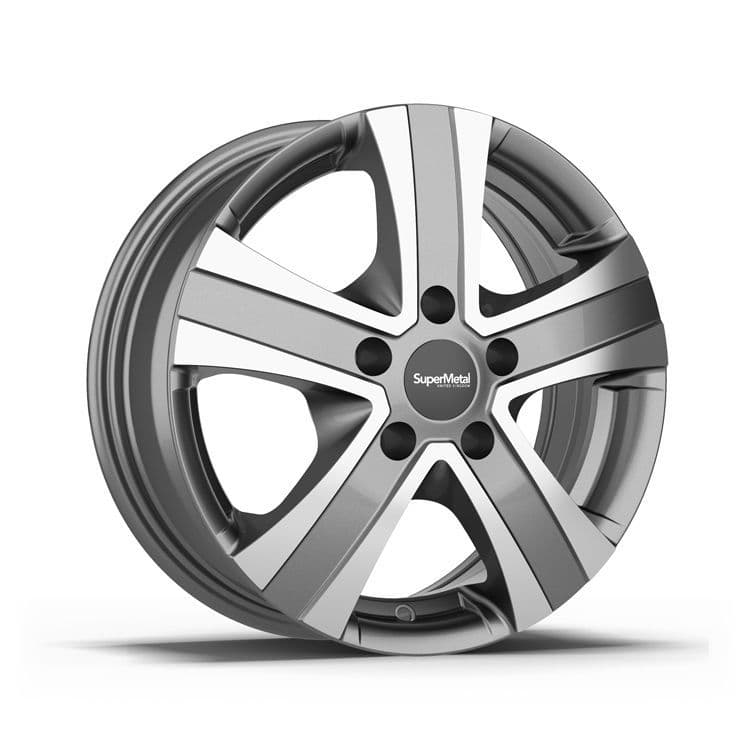 15" SuperMetal Hammer Gloss Grey Polished Alloy Wheels - Van Wheels