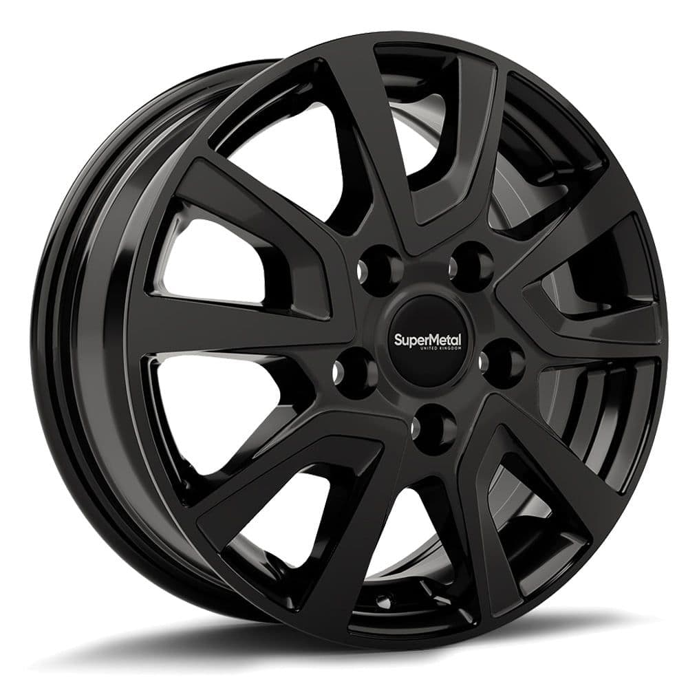 15" SuperMetal Vault Gloss Black Alloy Wheels - Van Wheels