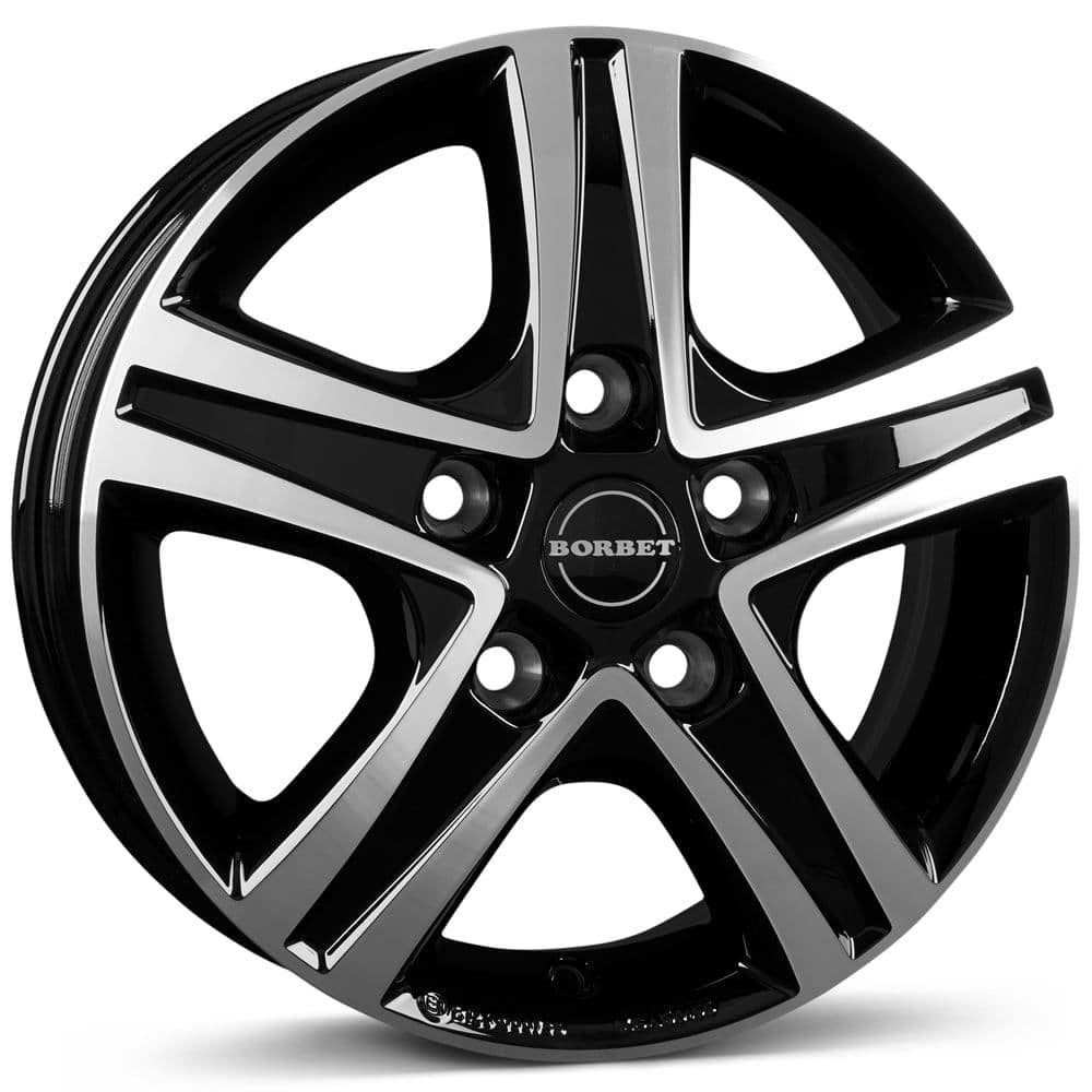 16" Borbet CWD Black Glossy Polished Alloy Wheels - Van Wheels