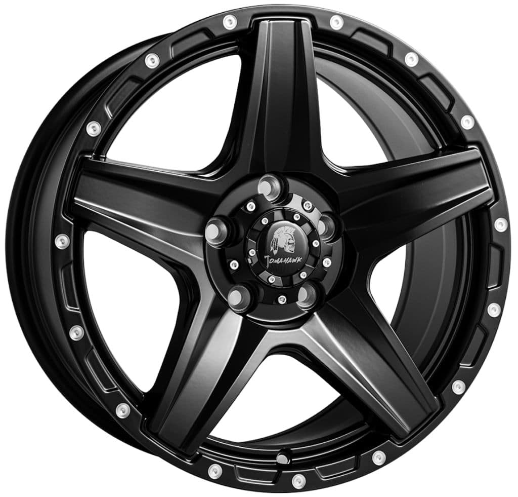 17" Tomahawk Apache Satin Black Alloy Wheels - Van Wheels