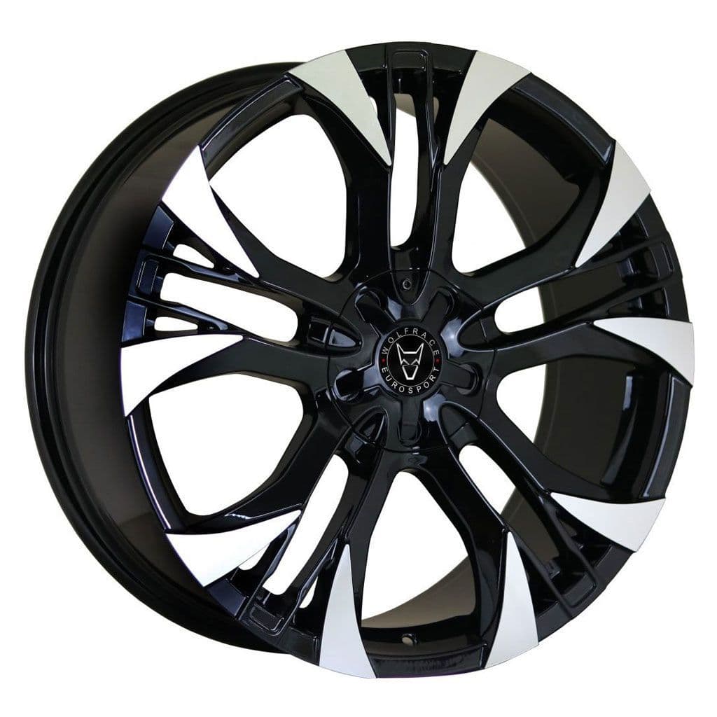 18" Wolfrace Eurosport Assassin GT2 Gloss Black Polished Alloy Wheels ...