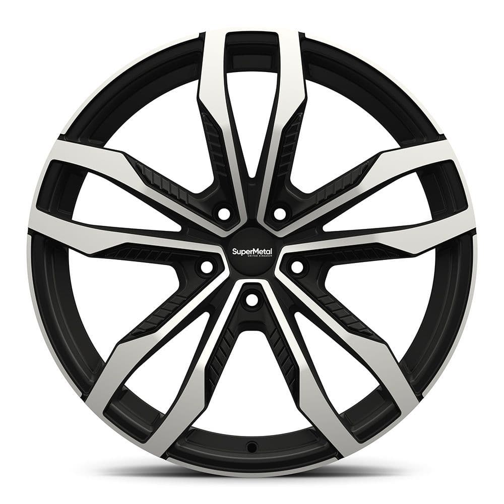 20" SuperMetal Fin Black Polished Alloy Wheels - Van Wheels