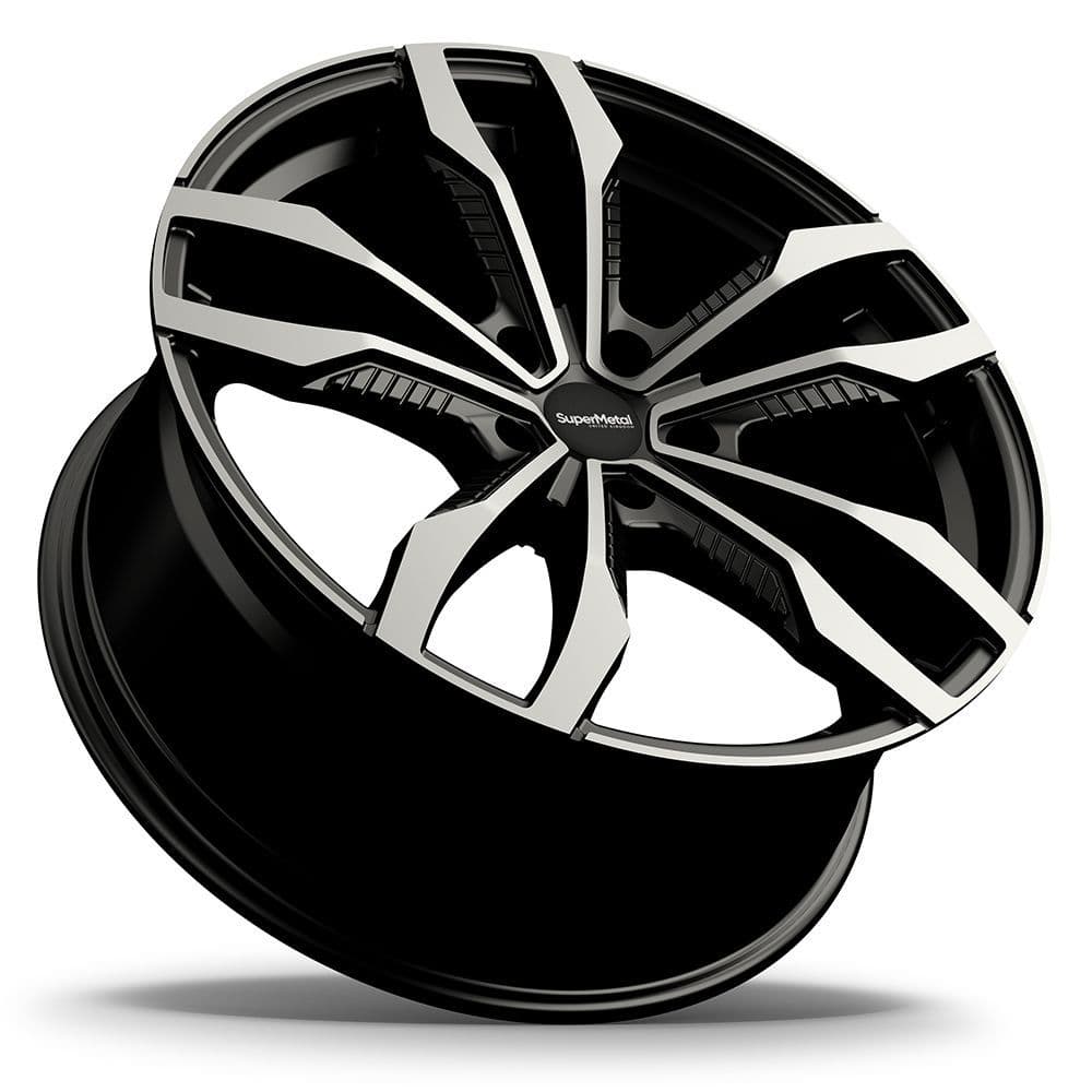 20" SuperMetal Fin Black Polished Alloy Wheels - Van Wheels