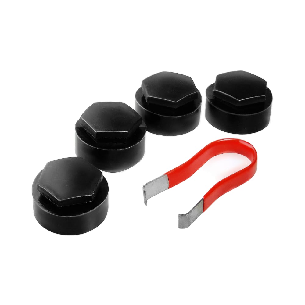 Wheel Nut / Bolt Covers for Evo Mk5 Wheel Locks - Black - Van Wheels