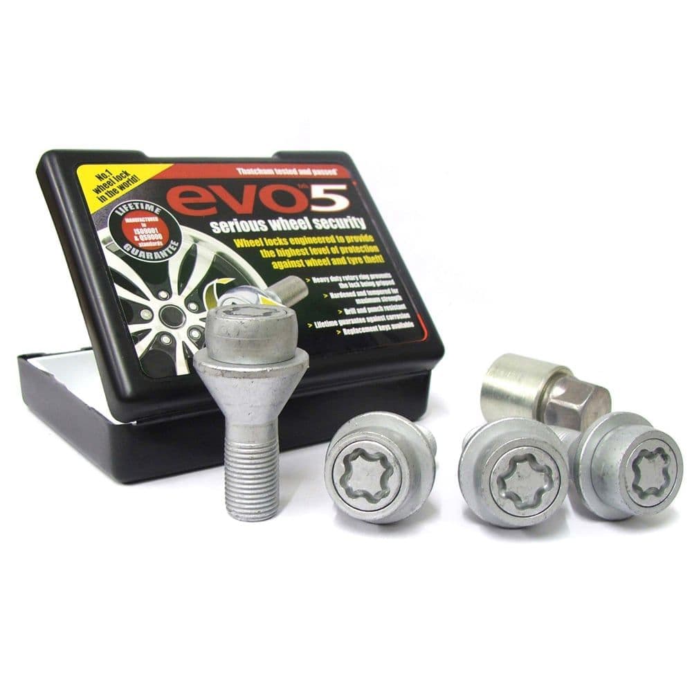 Evo Mk5 Locking Wheel Bolts for Fiat Ducato Maxi 2006 on M16 Thread - Van Wheels